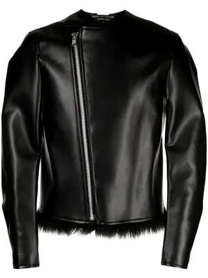 Comme Des Garçons Faux-fur Lined Biker Jacket