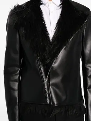 Comme Des Garçons Faux-fur Lined Biker Jacket