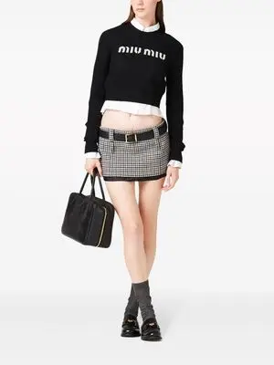 Miu Miu Logo-intarsia Cashmere Jumper