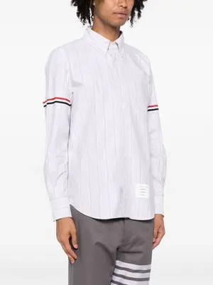 Thom Browne Rwb-stripe Cotton Shirt