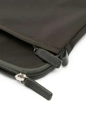 AGNES B. Logo-patch Zipped Laptop Bag - Green