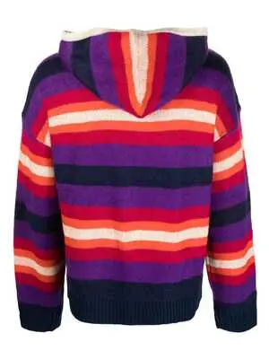 BLUEMARBLE Logo-patch Striped Zip-up Hoodie