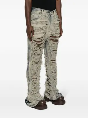 Rick Owens Distressed Slim-cut Jeans - Neutrals