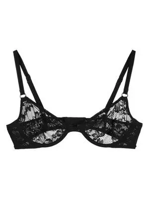 FLEUR DU MAL Le Stretch Lace Demi Bra - Black