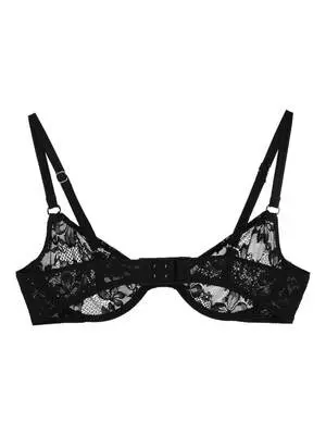 FLEUR DU MAL Le Stretch Lace Demi Bra - Black