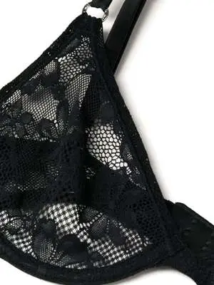 FLEUR DU MAL Le Stretch Lace Demi Bra - Black