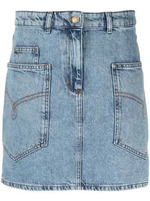 Moschino Cotton Denim Short Skirt - Blue
