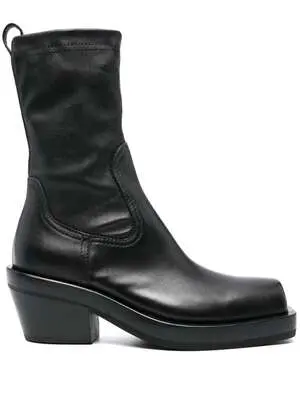 Agl Square-toe Leather Calf-length Boots