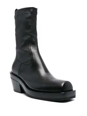 Agl Square-toe Leather Calf-length Boots