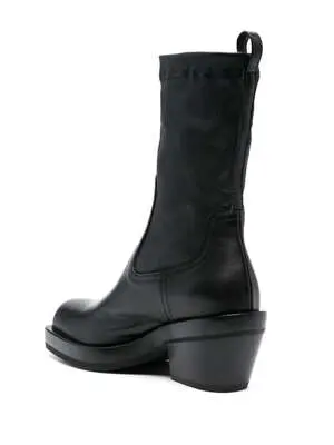 Agl Square-toe Leather Calf-length Boots