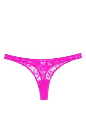 Fleur Du Mal Le Stretch Lace Thong - Pink