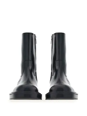 FERRAGAMO Panelled Patent-leather Ankle Boots