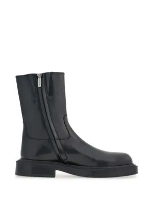 FERRAGAMO Panelled Patent-leather Ankle Boots