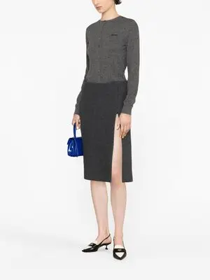 Miu Miu Cashmere Knit Cardigan - Grey