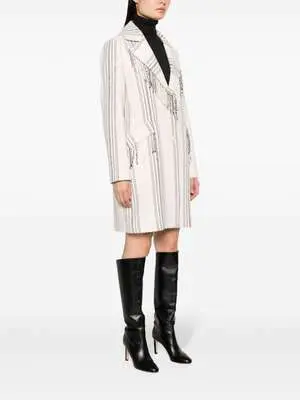 TWINSET Jacquard Fringed Coat