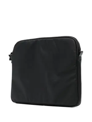 AGNES B. Logo-patch Zipped Laptop Bag - Black