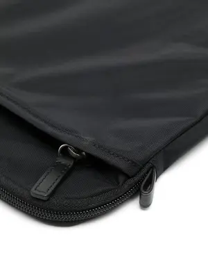 AGNES B. Logo-patch Zipped Laptop Bag - Black