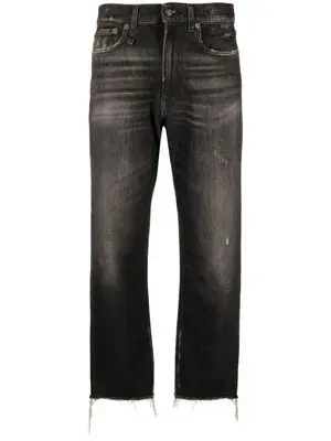R13 Distressed Straight-leg Jeans - Black