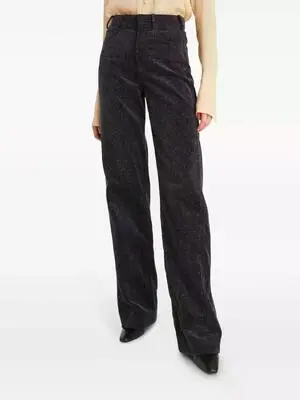 Tory Burch Wide-leg Corduroy Trousers - Grey