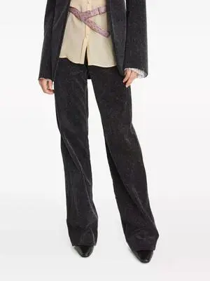 Tory Burch Wide-leg Corduroy Trousers - Grey