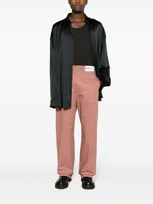 Palm Angels Logo-waist Cotton Trousers