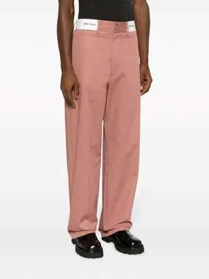 Palm Angels Logo-waist Cotton Trousers