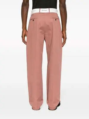 Palm Angels Logo-waist Cotton Trousers