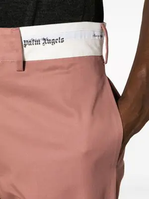 Palm Angels Logo-waist Cotton Trousers