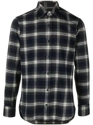 TINTORIA MATTEI 954 Checked Flannel Shirt - Blue