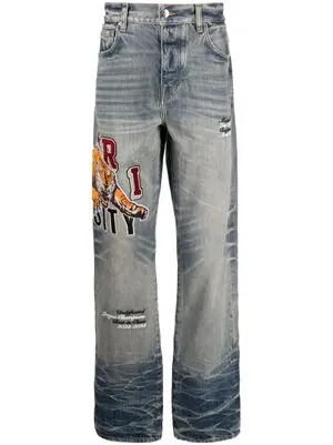 Amiri Varsity Tiger Straight-leg Jeans