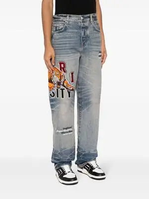 Amiri Varsity Tiger Straight-leg Jeans