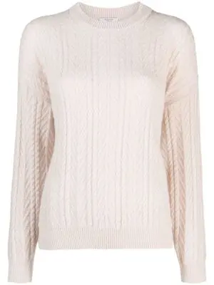 Peserico Cable-knit Wool-blend Jumper - Pink
