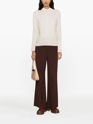 Peserico Cable-knit Wool-blend Jumper - Pink