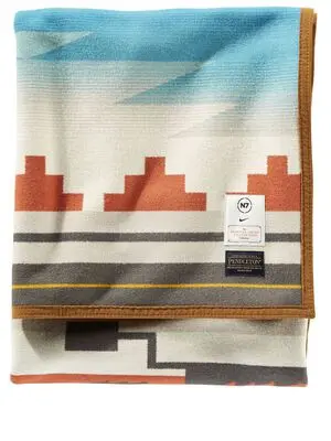 Pendleton X Nike Geometric-print Blanket - Blue
