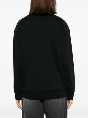 Moncler Logo-embroidered Cotton-blend Sweatshirt - Black