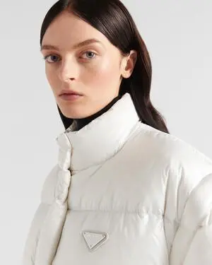 Prada Re-nylon Cropped Convertible Down Jacket - White