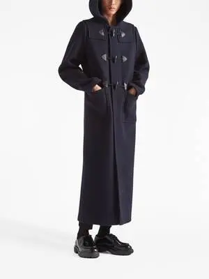 Prada Double-breasted Wool Duffle Coat - Black