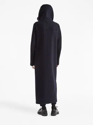 Prada Double-breasted Wool Duffle Coat - Black