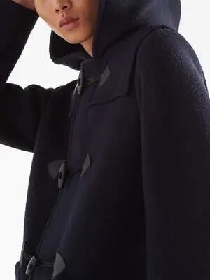 Prada Double-breasted Wool Duffle Coat - Black