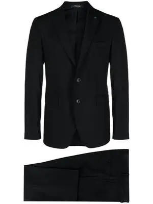 Tagliatore Single-breasted Virgin Wool Suit - Blue