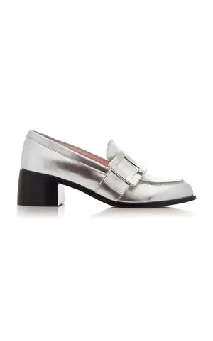 ROGER VIVIER Viv' Rangers Buckle-embellished Loafers - Silver