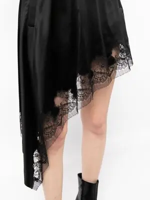 JNBY Lace-trim Asymmetric Midi Skirt