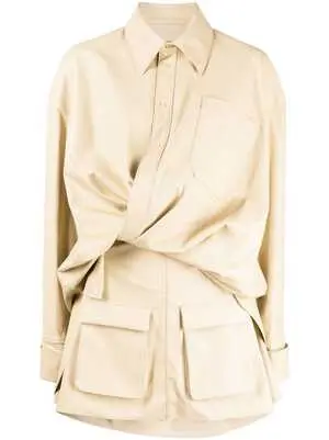 JNBY Panelled Shirtdress With Gathered Detail - Neutrals