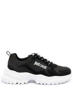 Just Cavalli Logo-print Lace-up Sneakers - Black