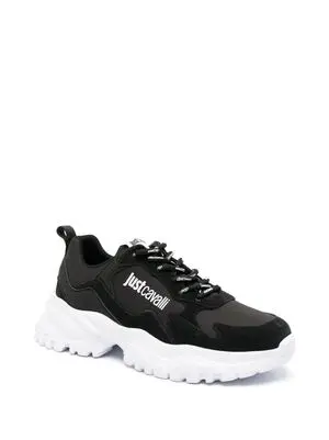 Just Cavalli Logo-print Lace-up Sneakers - Black