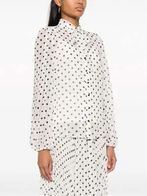 Zimmermann Polka-dot Print Tie-neck Blouse