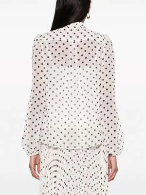 Zimmermann Polka-dot Print Tie-neck Blouse