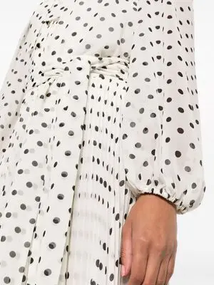 Zimmermann Polka-dot Print Tie-neck Blouse
