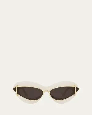 Loewe Anagram Oversized Cat Eye Sunglasses – Ivory/White Anagram cat-eye sunglasses in white - Loewe | Mytheresa main image 4
