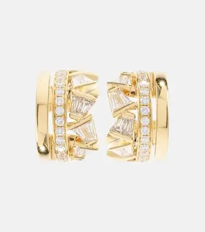 BUCHERER FINE JEWELLERY 18kt Yellow And Diamond Earrings - Gold